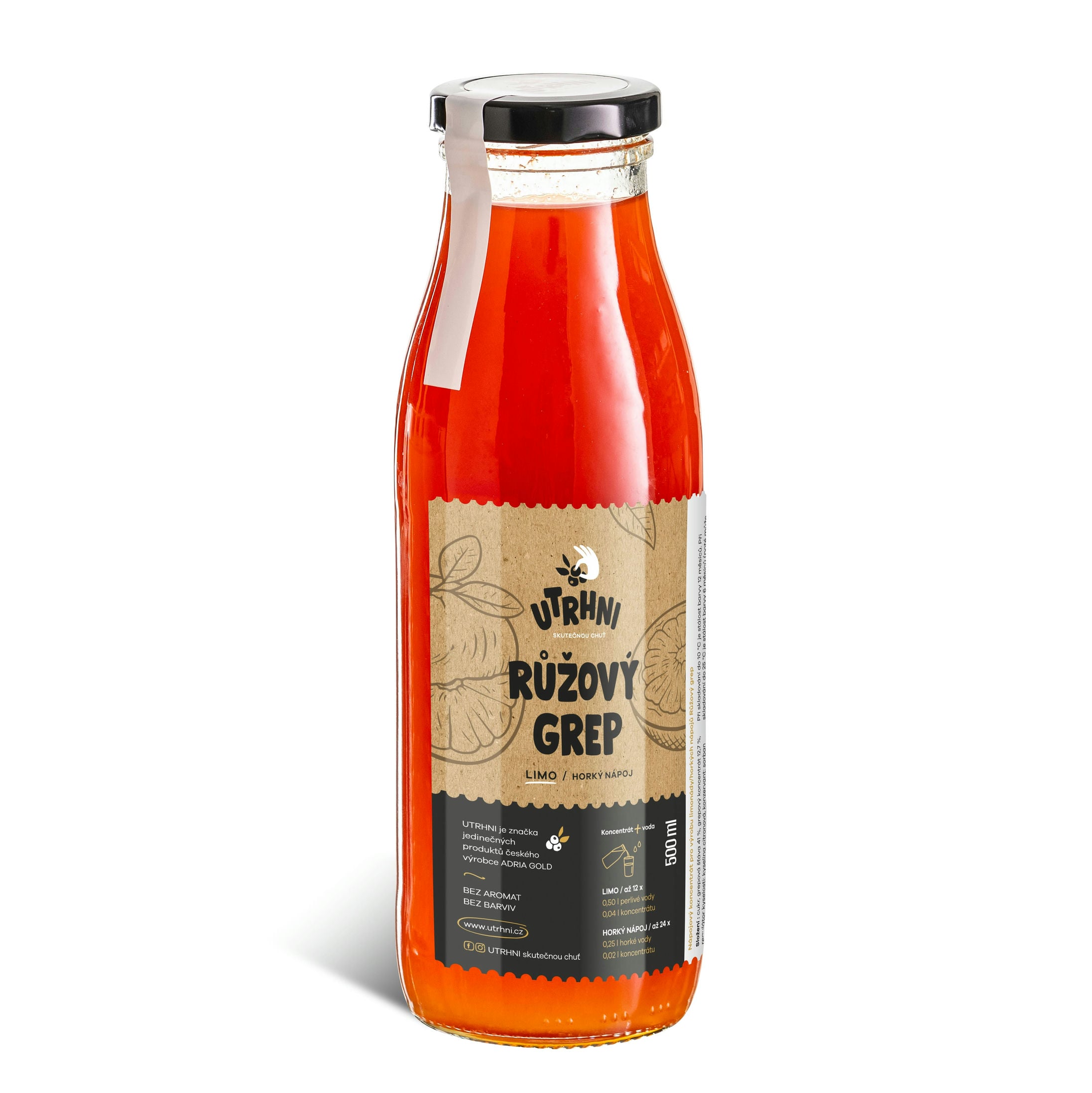 Růžový grep - ovocný koncentrát 500ml | Utrhni.cz